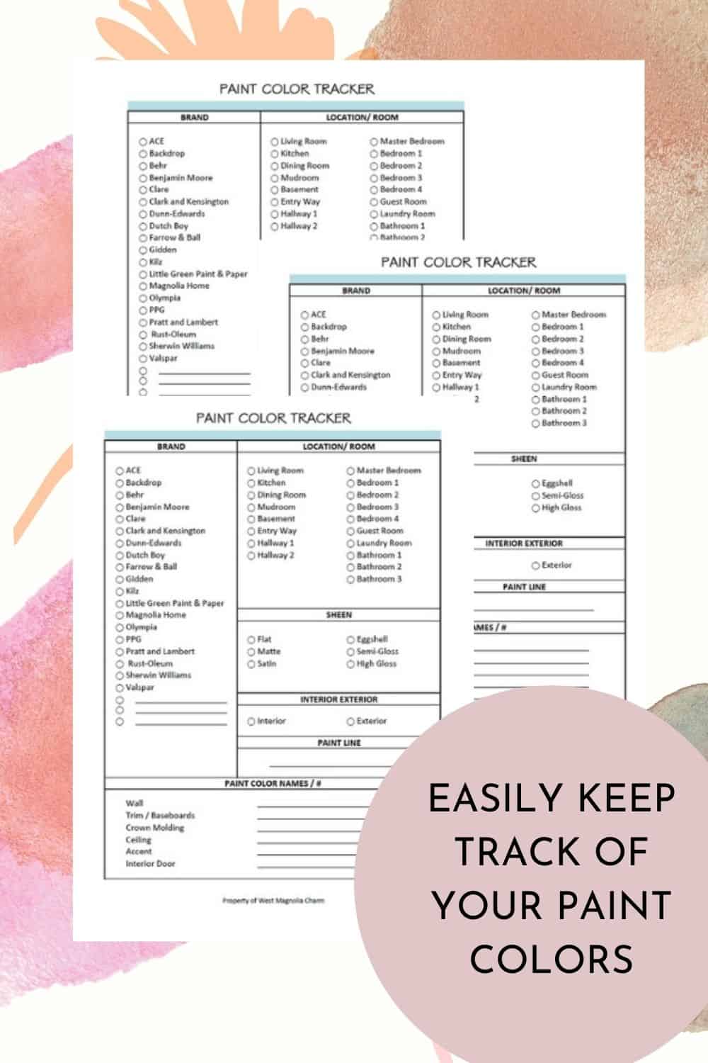 Paint Color Tracker - West Magnolia Charm