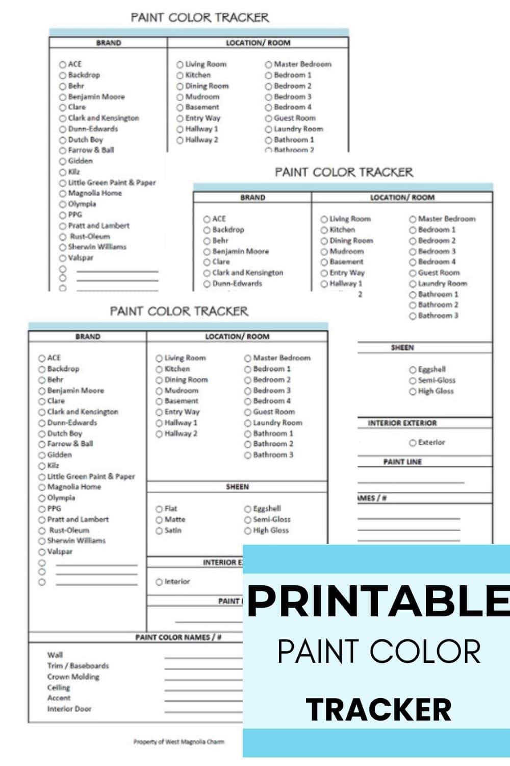 Paint Color Tracker - West Magnolia Charm